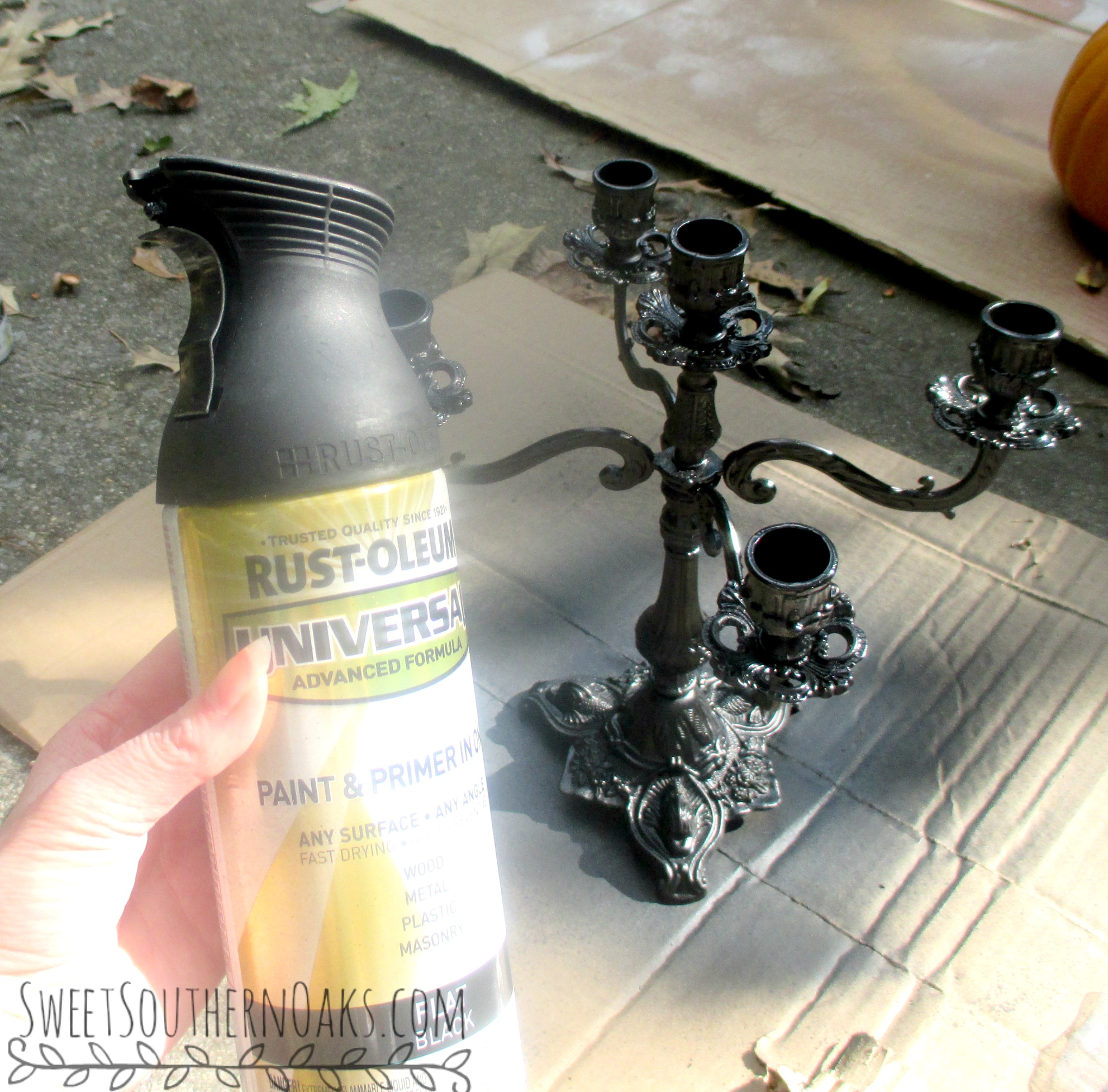 DIY Spooky Halloween Candelabra - Sweet Southern Oaks