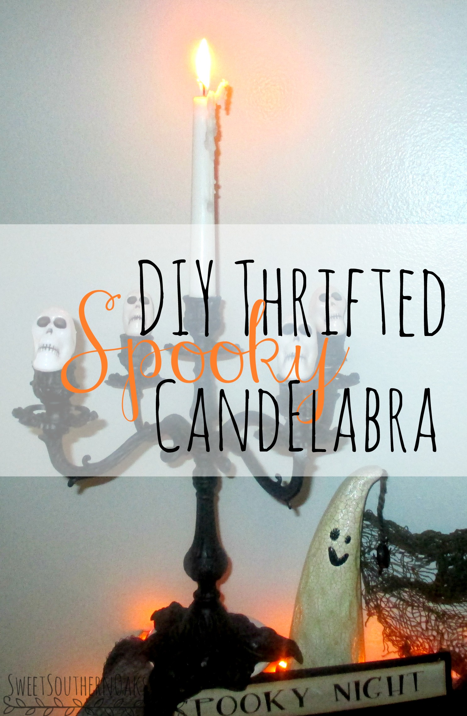 DIY Spooky Halloween Candelabra - Sweet Southern Oaks