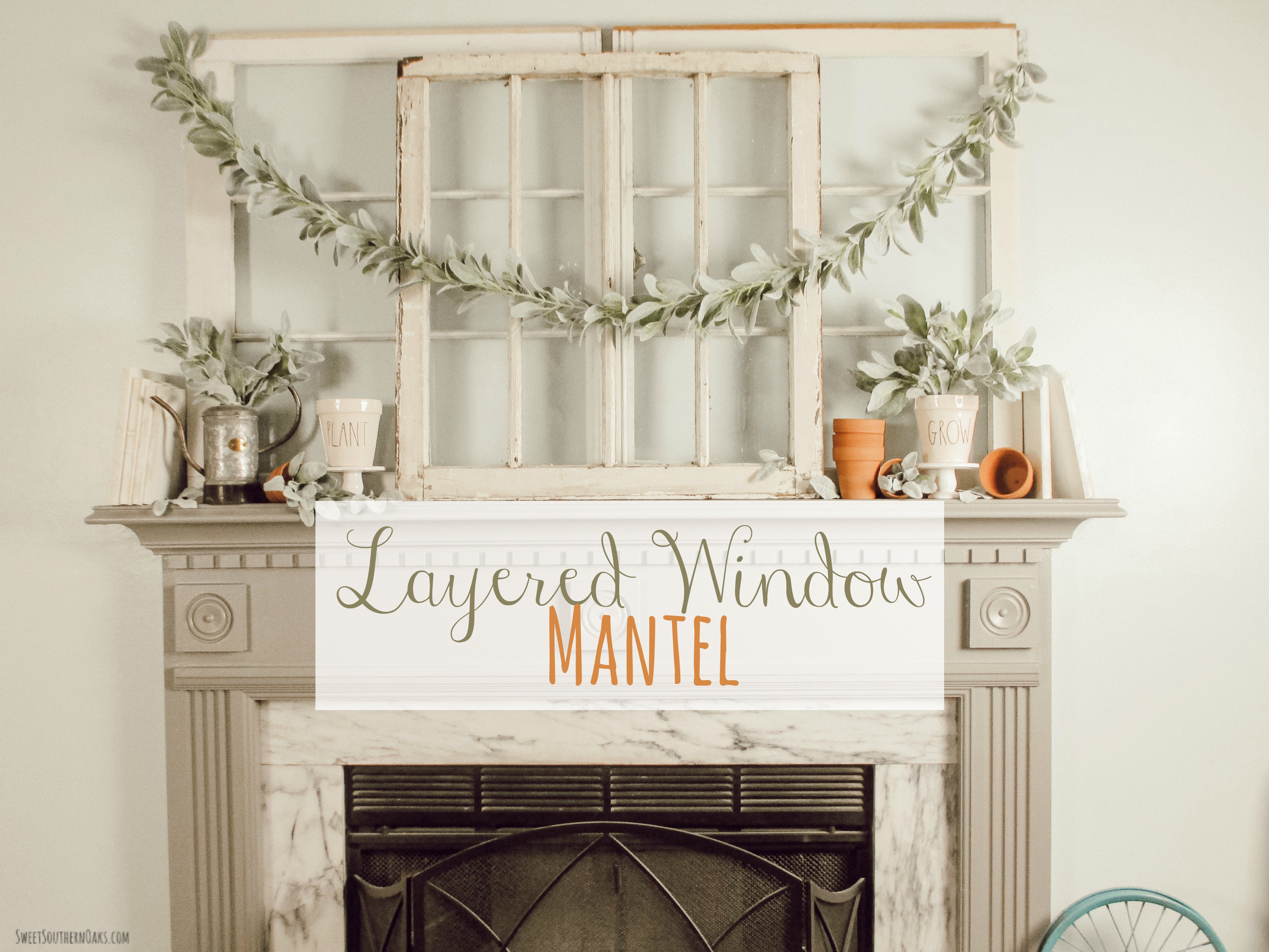 Layered Window Mantel - Sweet Southern Oaks