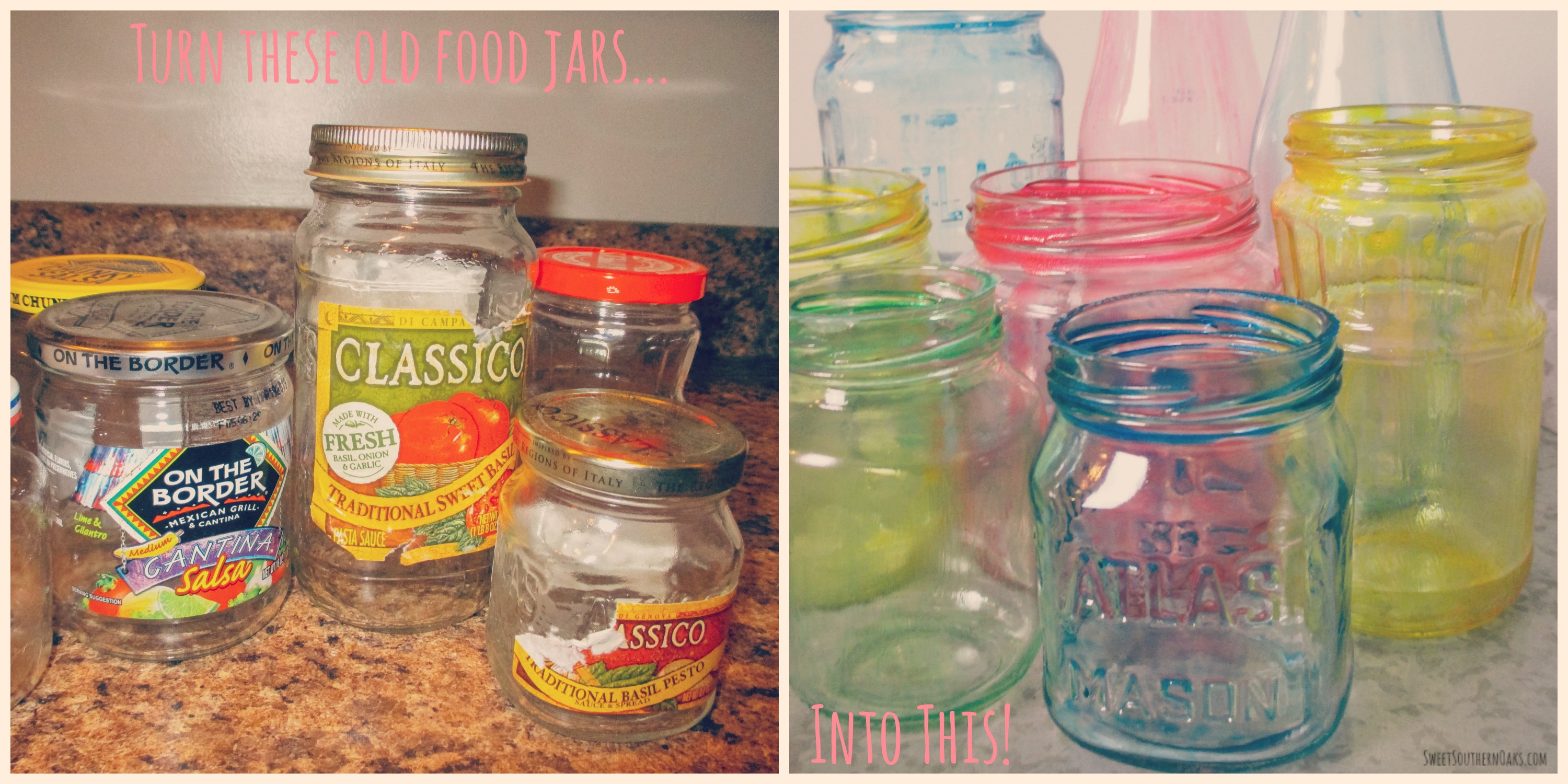 How to Tint a Glass Jar - Sweet Southern Oaks